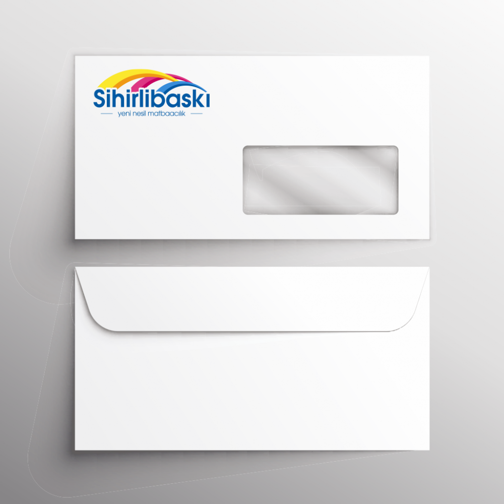 Diplomat Zarf - 10.5x24 cm - Çift Renk Baskılı - Pencereli ...